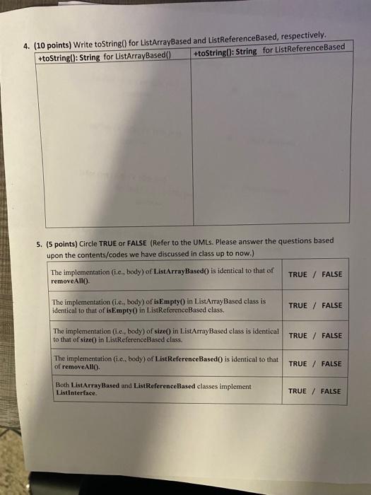 Solved 0 points) Answer the questions on ListReferenceBased | Chegg.com