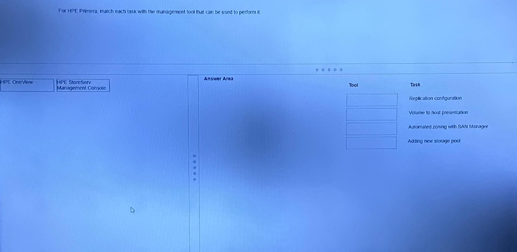 Solved For HPE Primera, maich each task with the management | Chegg.com