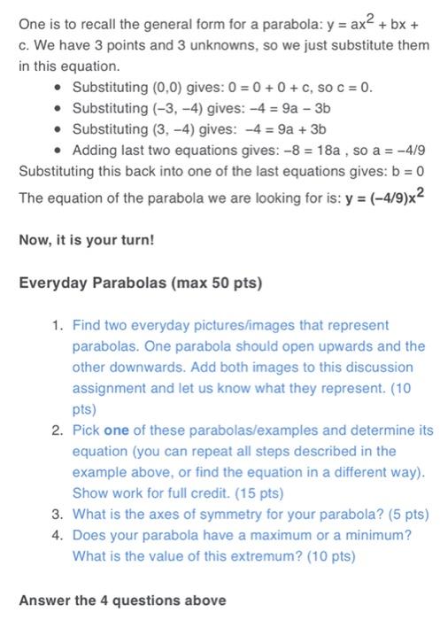 Solved Everyday Parabolas Example: The Gateway Arch in St | Chegg.com