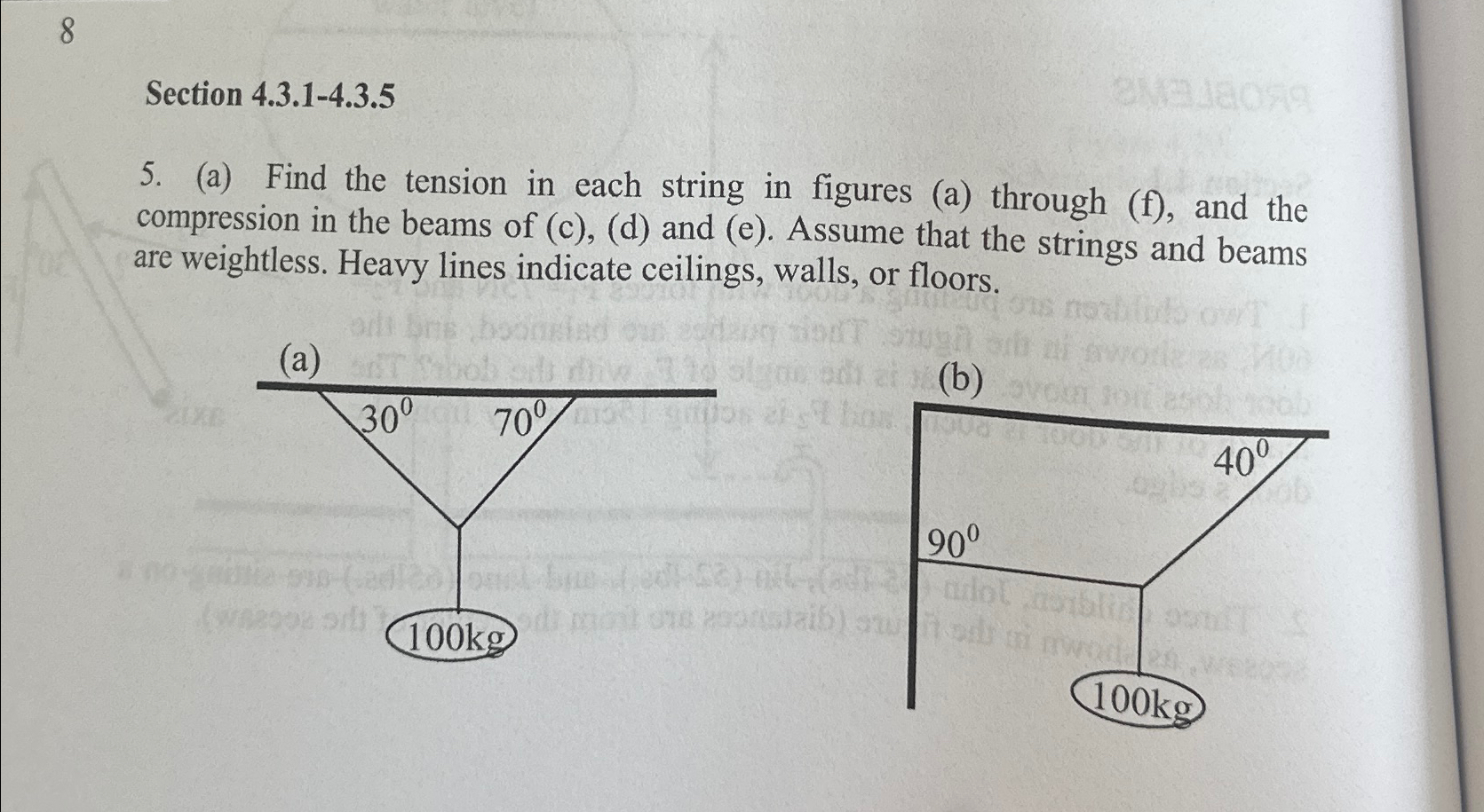 Solved 8Section 4.3.1-4.3.55. (a) ﻿Find the tension in each | Chegg.com