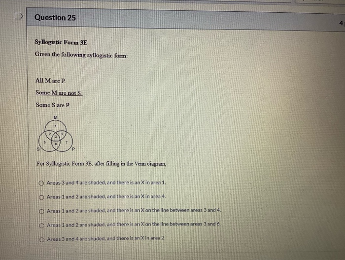 Solved Question 24 Syllogistic Form IE Given the following | Chegg.com