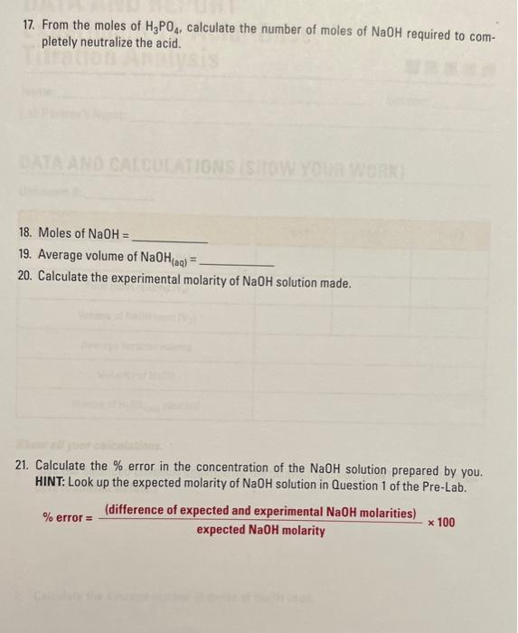 Solved 12. Calculate the molarity of aqueous NaOH solution | Chegg.com