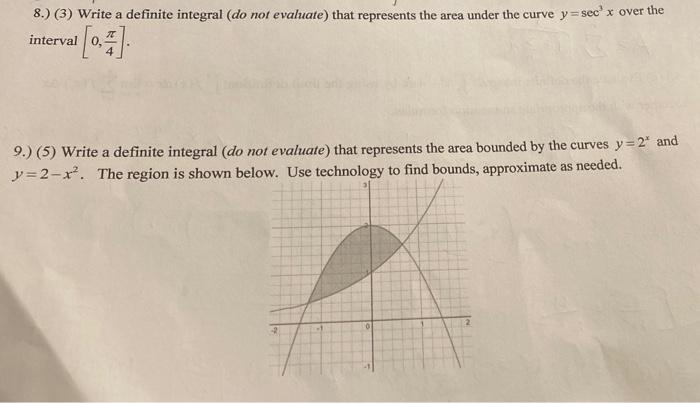 Solved 2.) (5) Using the midpoint method with 2 rectangles, | Chegg.com