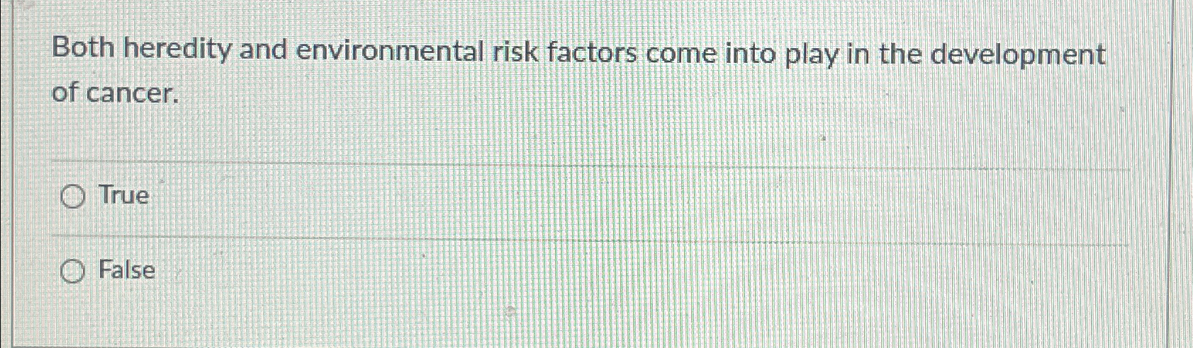 Solved Both heredity and environmental risk factors come | Chegg.com