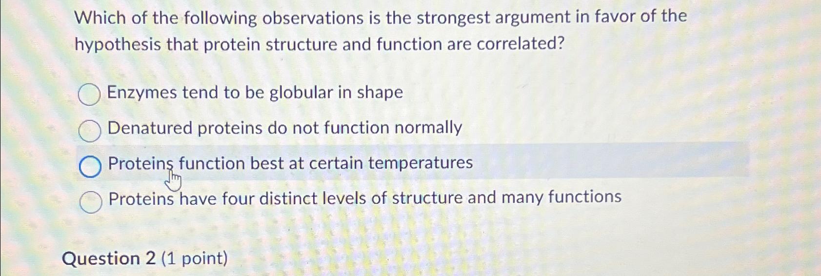 Solved Which of the following observations is the strongest | Chegg.com