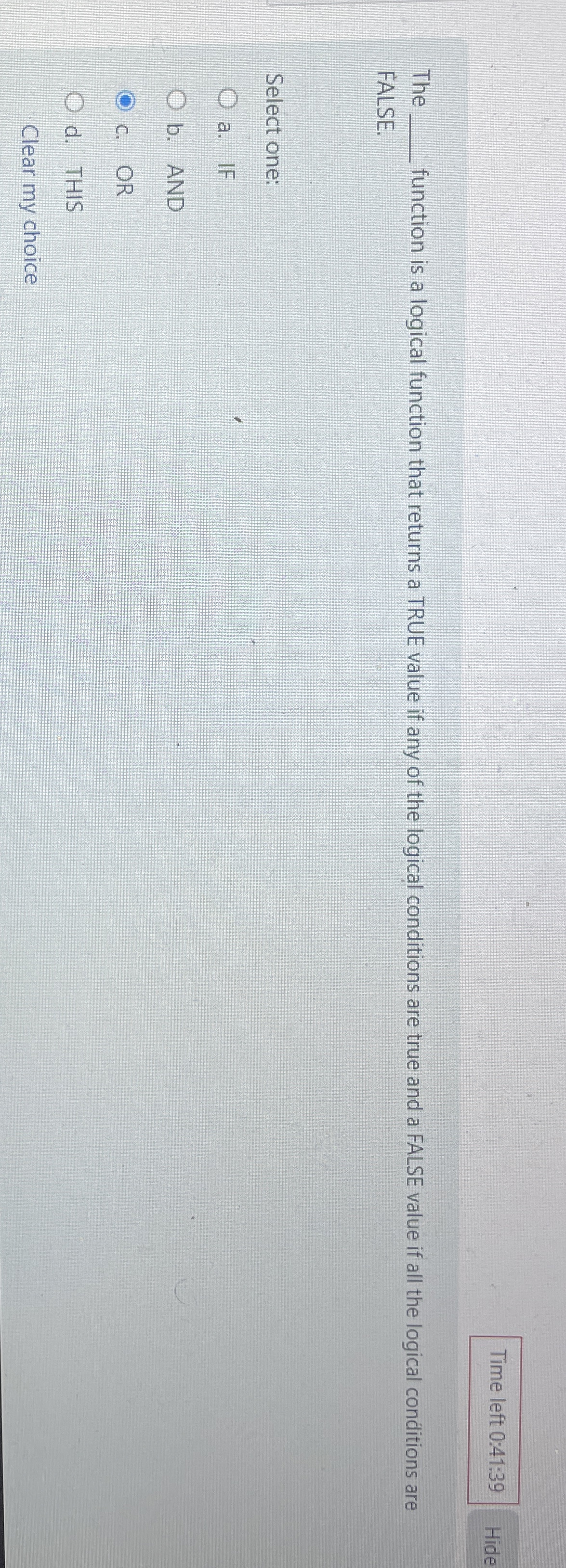 Solved Thefunction is a logical function that returns a TRUE | Chegg.com