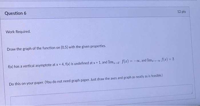 Solved Work Required. Draw the graph of the function on | Chegg.com