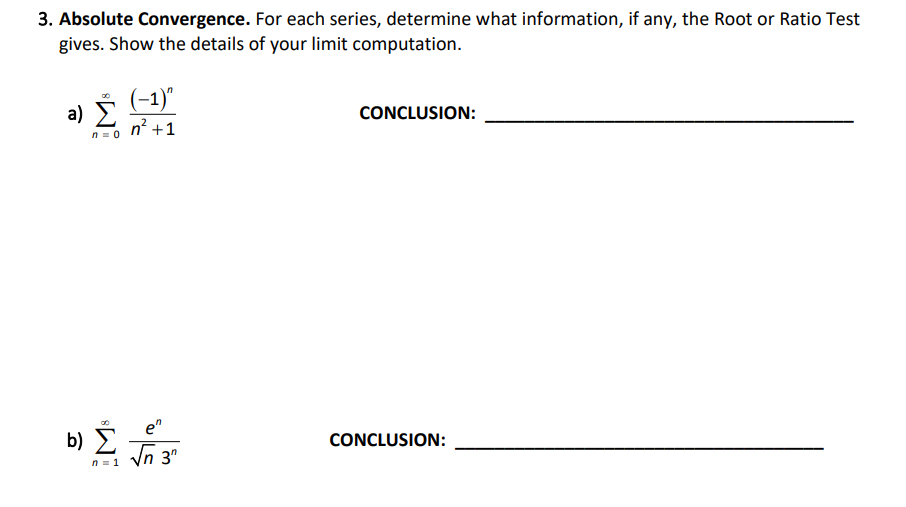 Solved pls ﻿solve step by ﻿step thanks!Absolute Convergence. | Chegg.com