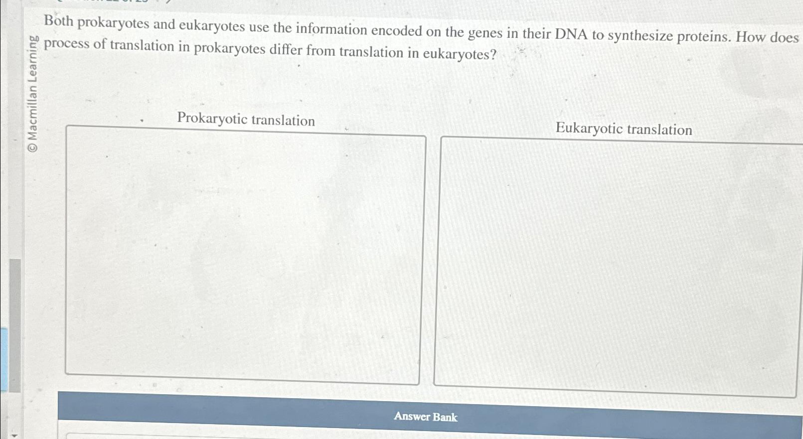 Solved Both Prokaryotes And Eukaryotes Use The Information