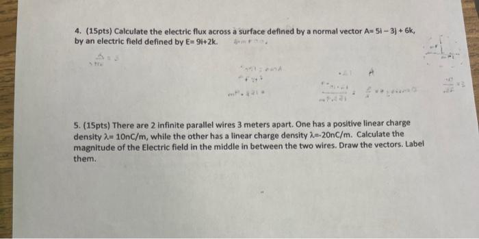 4. (15pts) Calculate the electric flux across a | Chegg.com