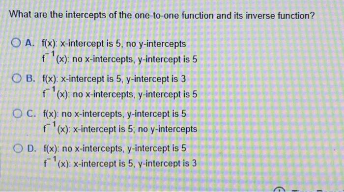 Solved U. Ihe function does not have an inverse because it | Chegg.com