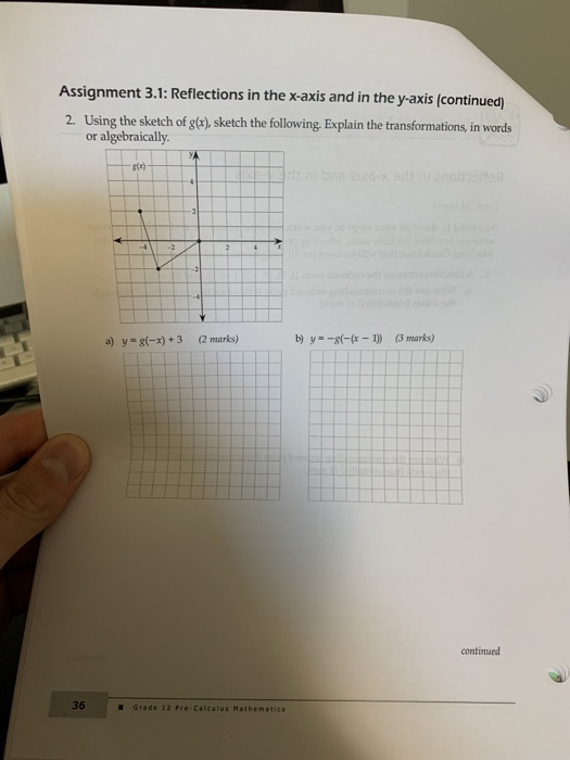 Solved Assignment 3.1: Reflections in the x-axis and in the | Chegg.com
