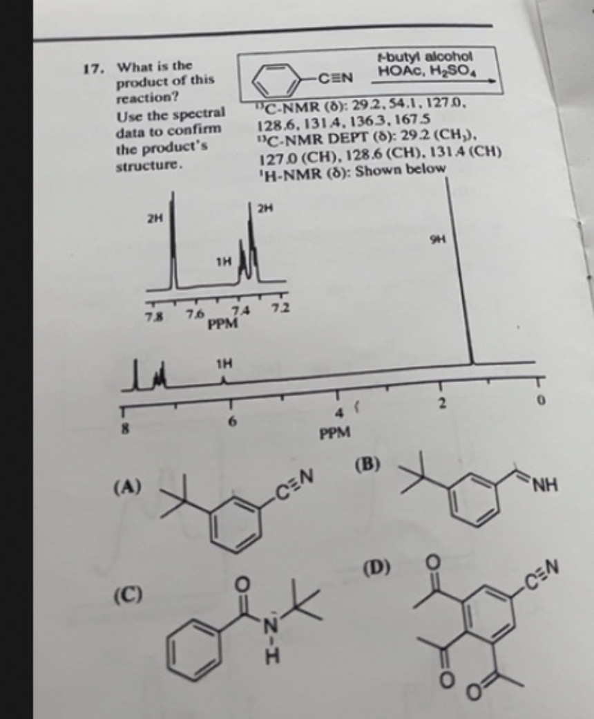 Solved What is the product of this reaction?Use the spectral | Chegg.com