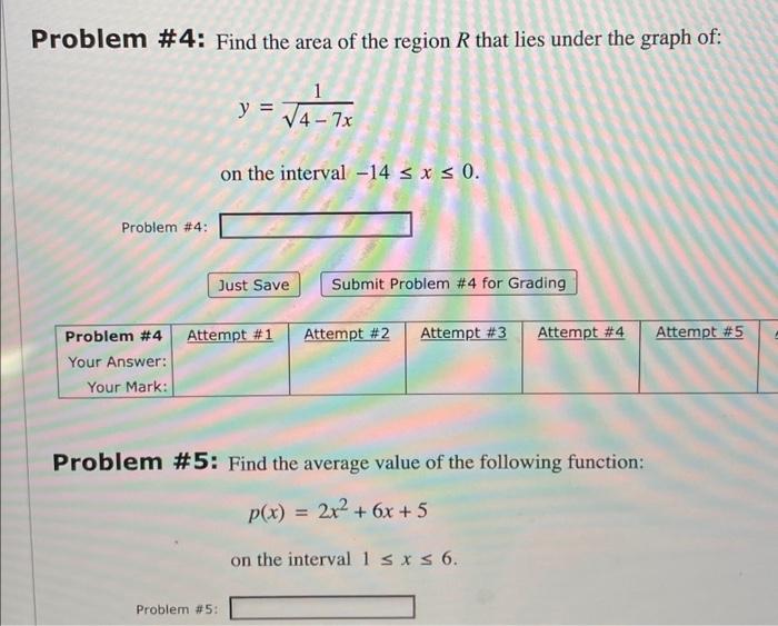 Solved Problem \#4: Find the area of the region R that lies | Chegg.com
