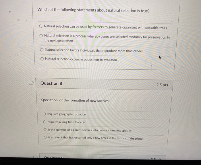 Solved Which of the following statements about natural | Chegg.com