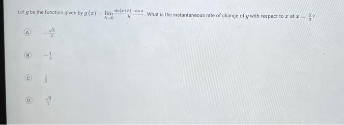 Solved Let g be the function given by | Chegg.com