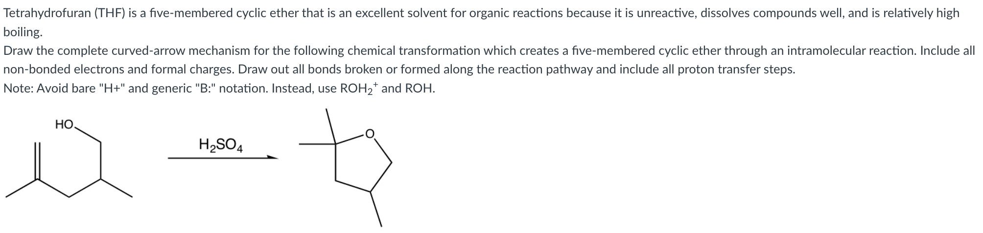 Solved Tetrahydrofuran (THF) ﻿is a five-membered cyclic | Chegg.com