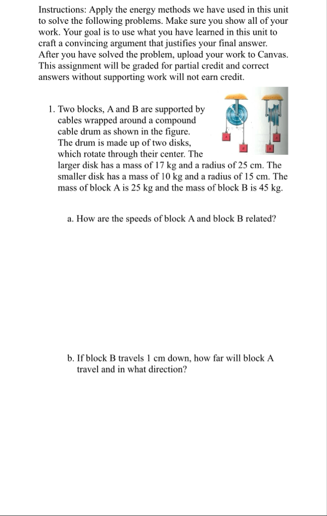 Solved Instructions: Apply the energy methods we have used | Chegg.com