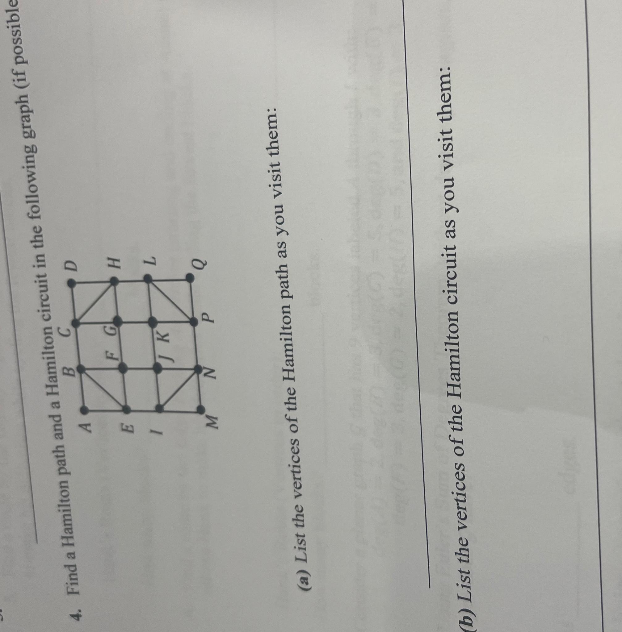 Solved Find a Hamilton pa(a) ﻿List the vertices of the | Chegg.com