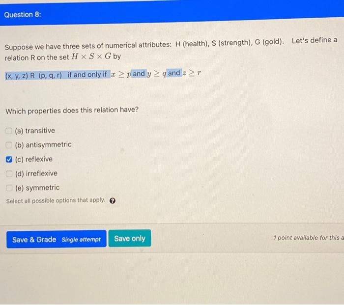 Solved Question 8: Suppose we have three sets of numerical | Chegg.com