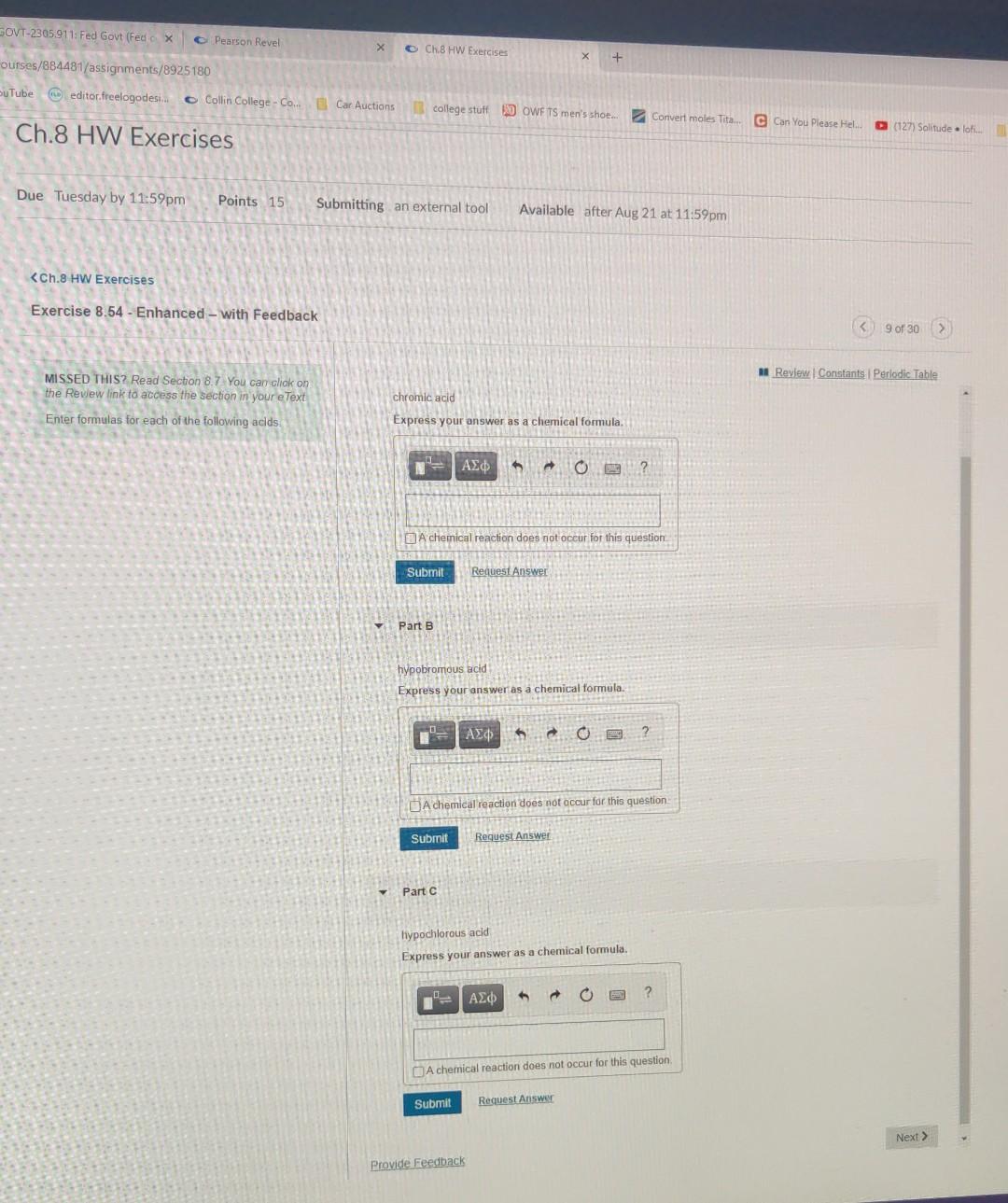 Solved GOVT-2305911: Fed Govt (Fed X Pearson Revel X OCH 8 | Chegg.com