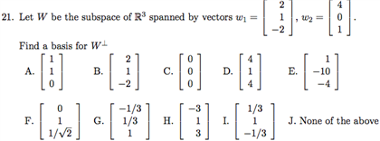 Solved Let W be the subspace of R3 spanned by vectors w1 | Chegg.com