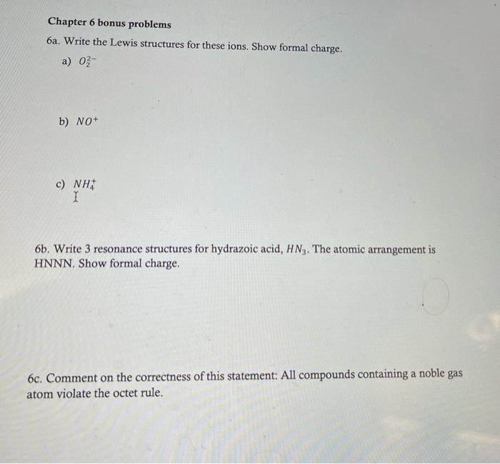 Solved Chapter 6 bonus problems 6a. Write the Lewis | Chegg.com
