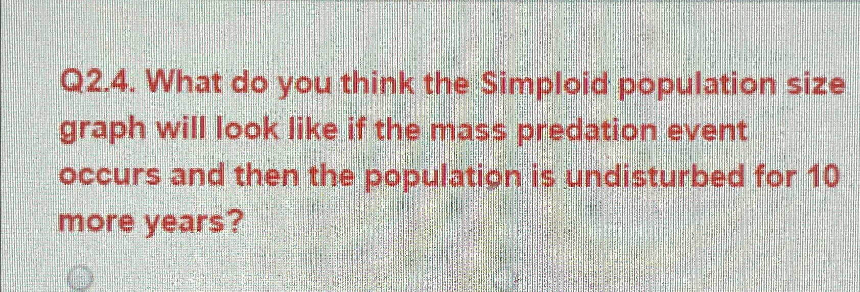 Solved Q2.4. ﻿What do you think the Simploid population size | Chegg.com