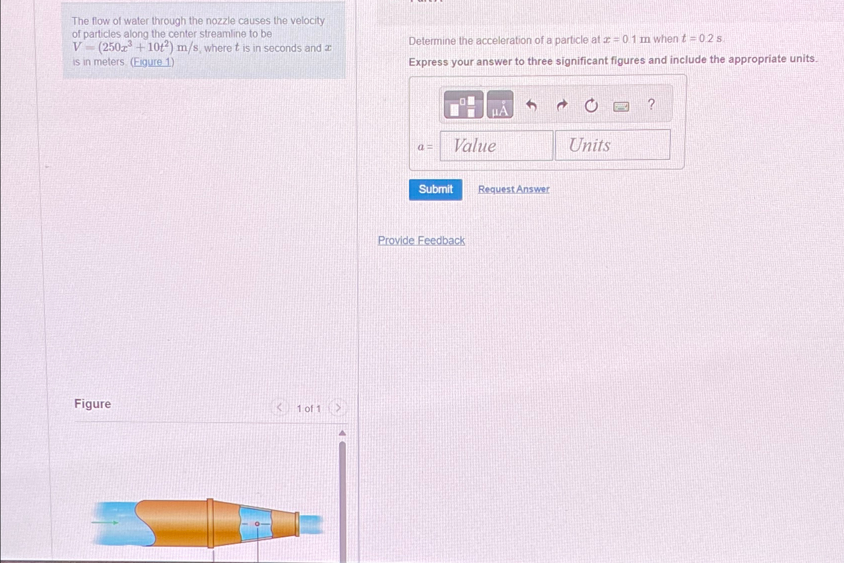 Solved The flow of water through the nozzle causes the | Chegg.com