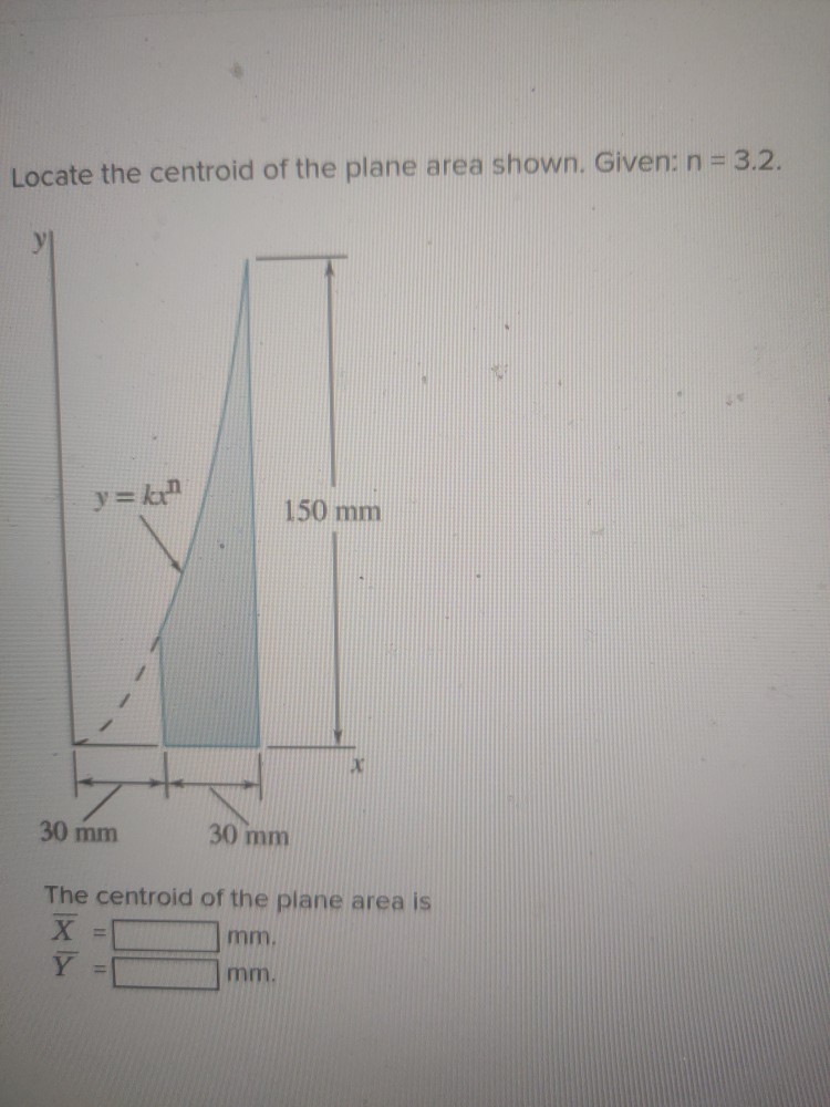 Solved Locate the centroid of the plane area shown. Given: n | Chegg.com