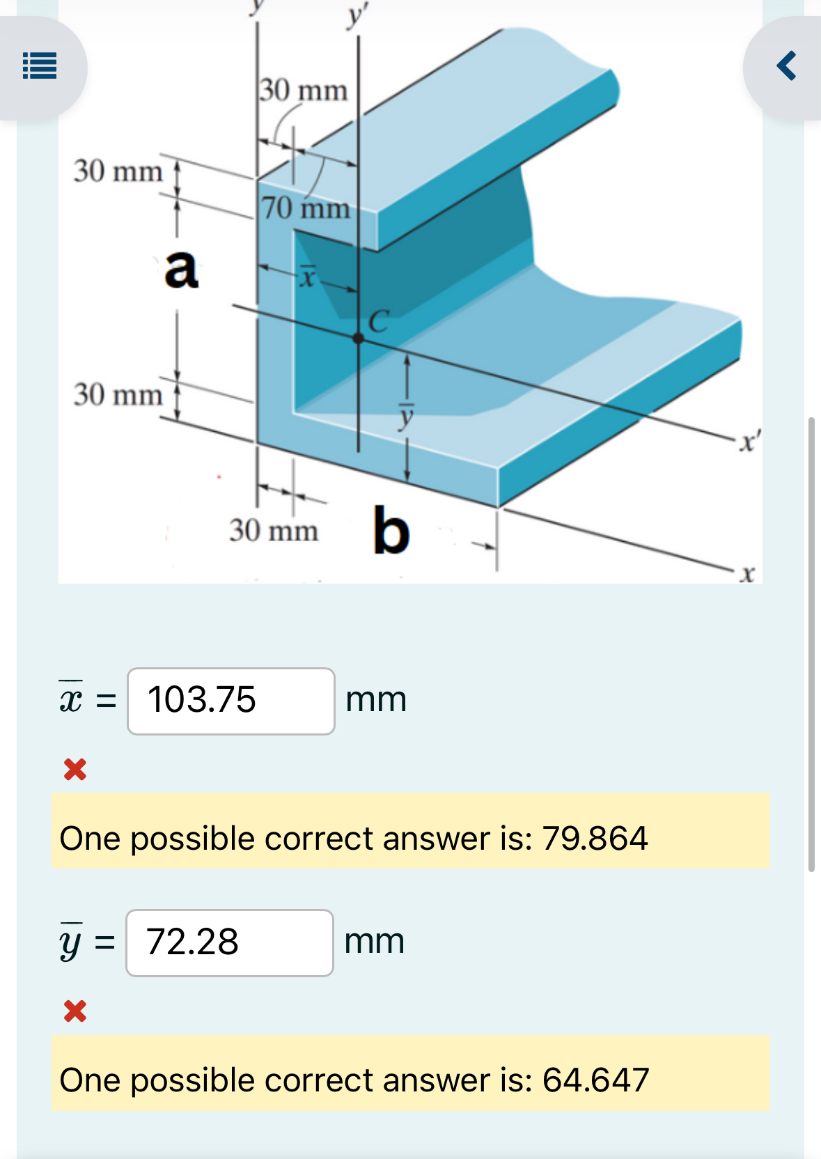 Solved Locate the centroid of the cross-sectional area shown | Chegg.com