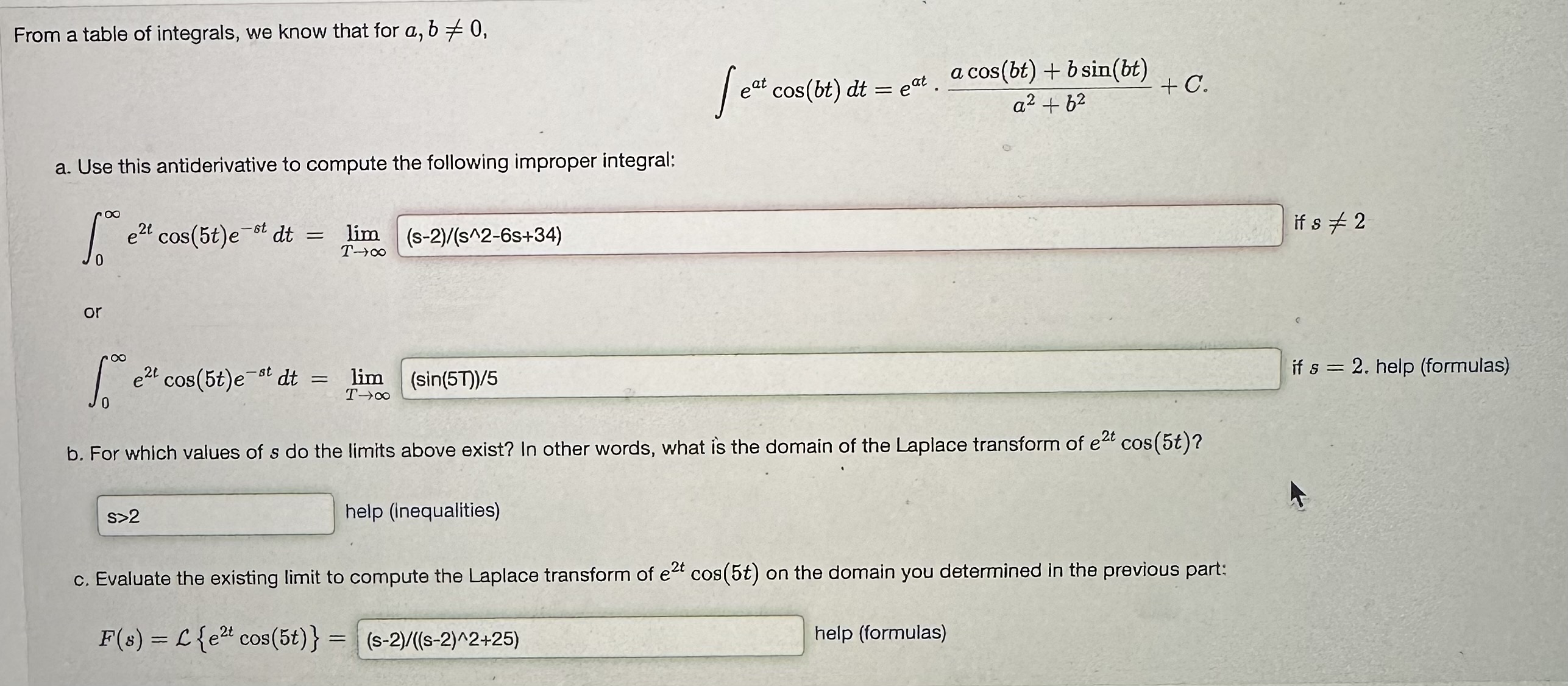 Solved From a table of integrals, we know that for | Chegg.com