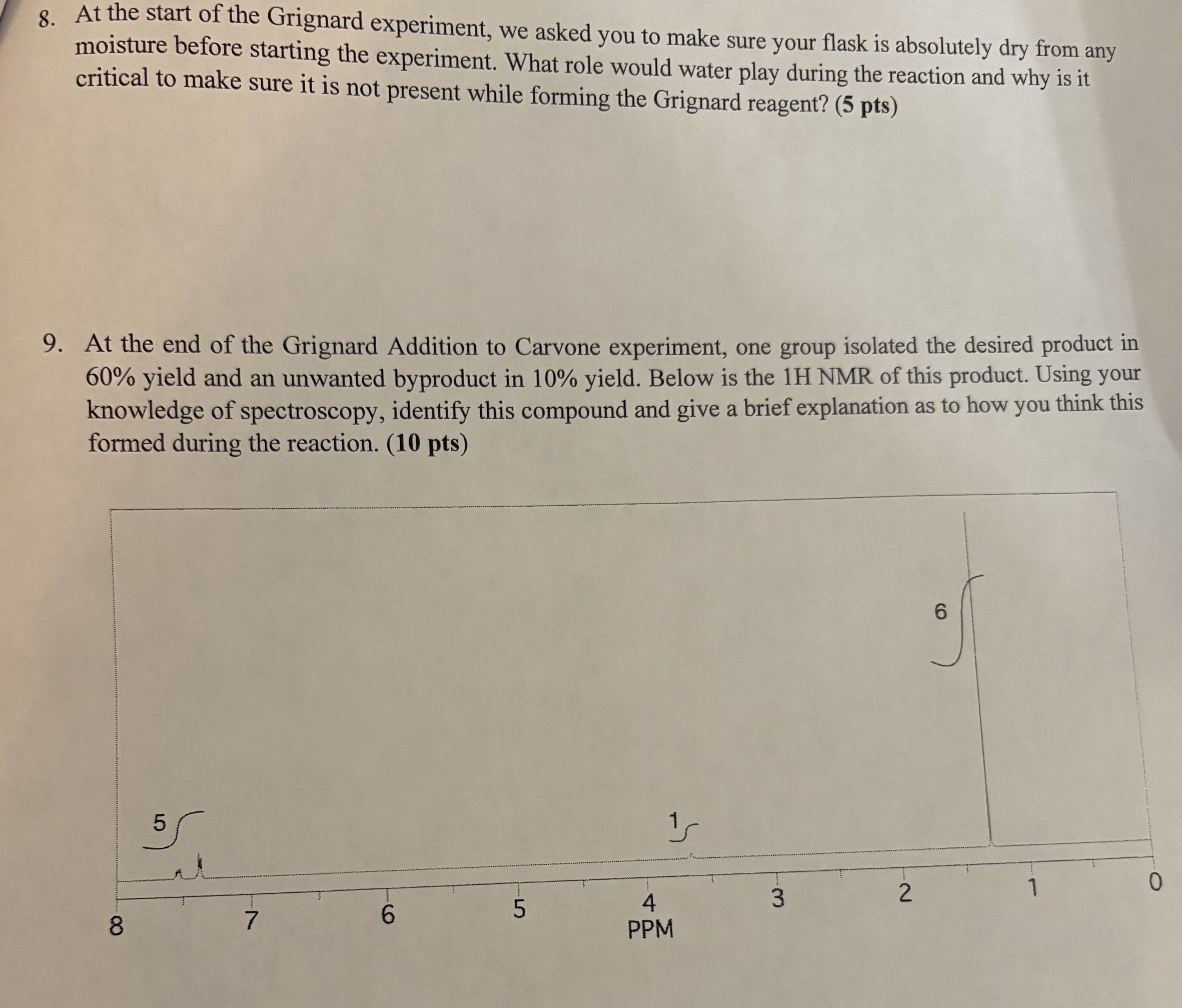 Solved 8. ﻿At the start of the Grignard experiment, we asked | Chegg.com