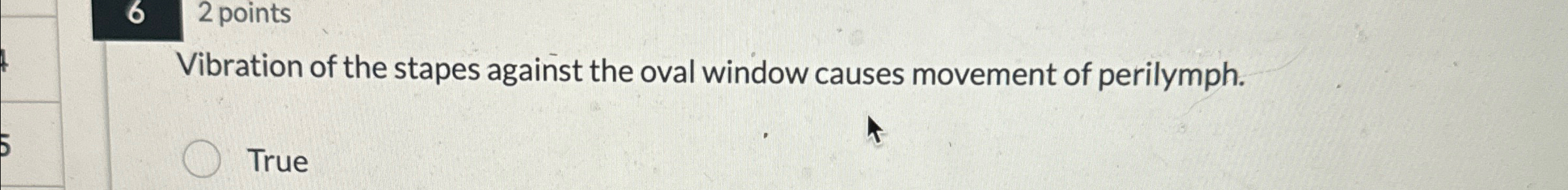 Solved 6 2 ﻿pointsVibration of the stapes against the oval | Chegg.com