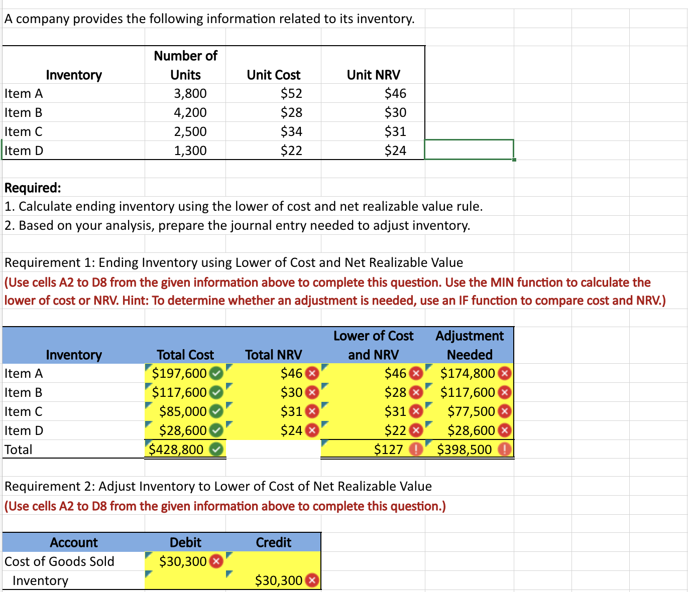 Solved Hi! ﻿I can't use final numbers, i need the full | Chegg.com