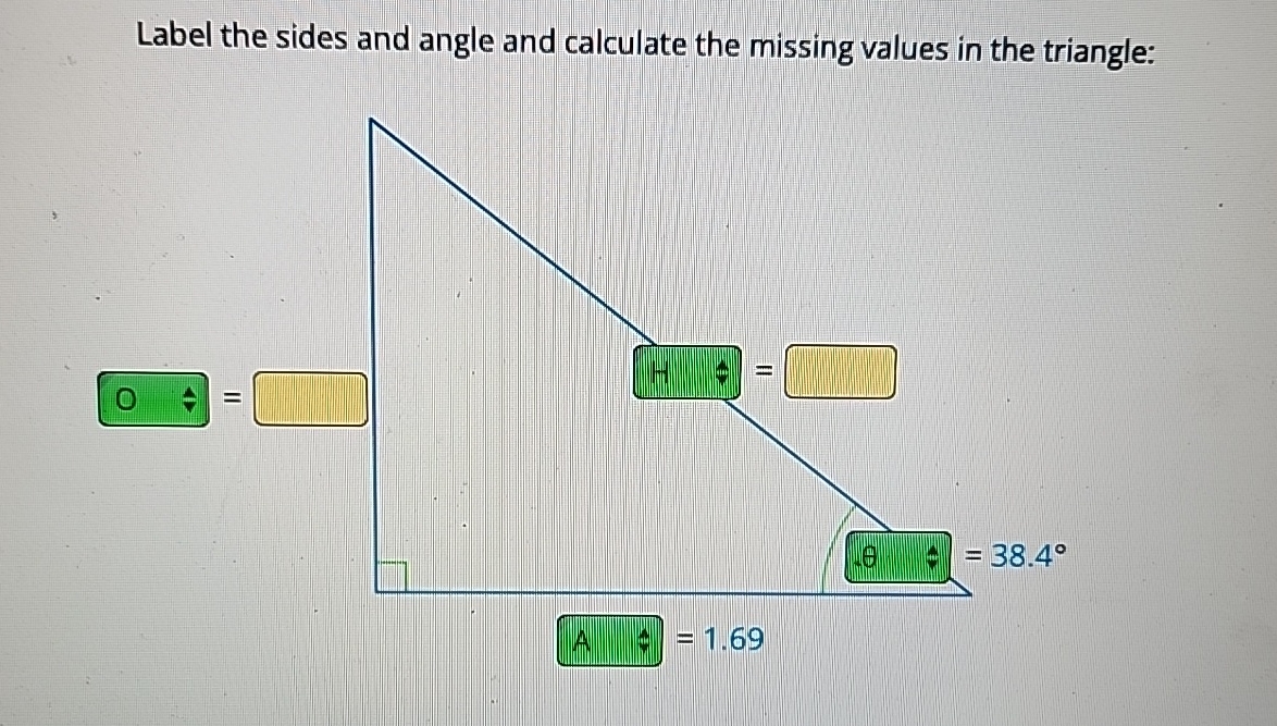 Solved Label the sides and angle and calculate the missing | Chegg.com