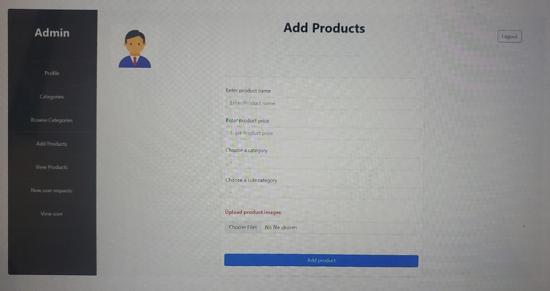 Solved Add Products Enter product price Choose a category | Chegg.com