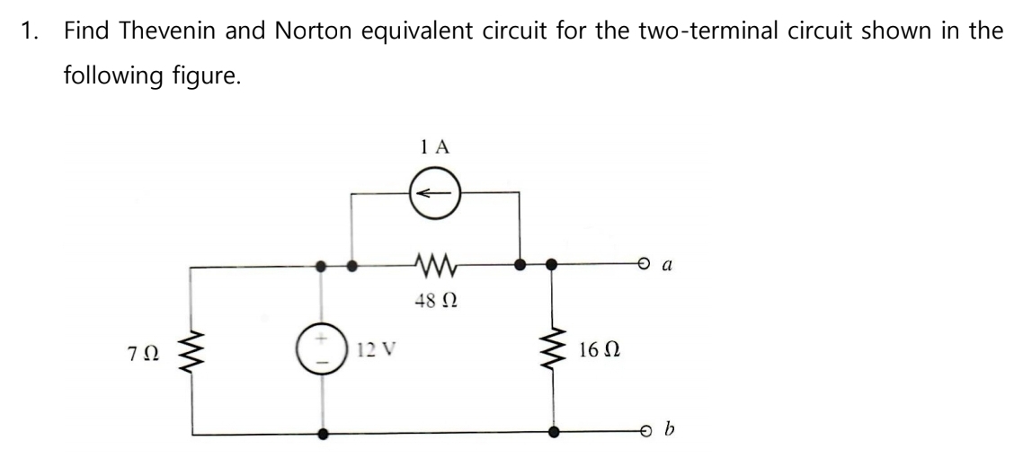 Solved Find Thevenin and Norton equivalent circuit for the | Chegg.com