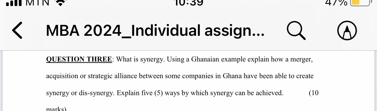 Solved MBA 2024_Individual assign...(A)QUESTION THREE: What | Chegg.com