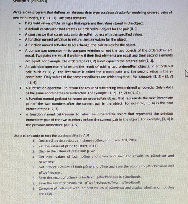 Solved Write a CH program that defines an abstract data type | Chegg.com