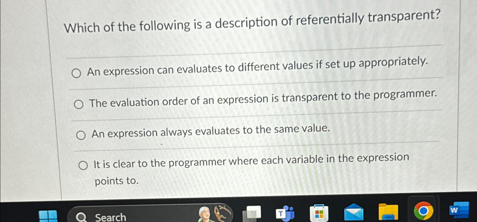 Solved Which of the following is a description of | Chegg.com