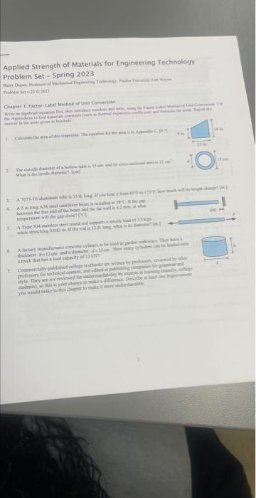 Solved Applied Strength of Materials for Engineering | Chegg.com