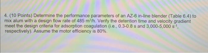 Solved 4. (10 Points) Determine the performance parameters | Chegg.com