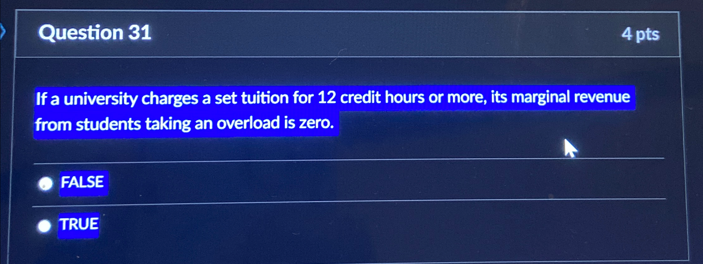 Solved Question 314 ﻿ptsIf a university charges a set | Chegg.com