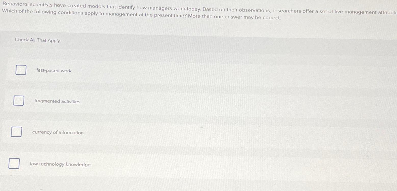 Solved Behavioral scientists have created models that | Chegg.com