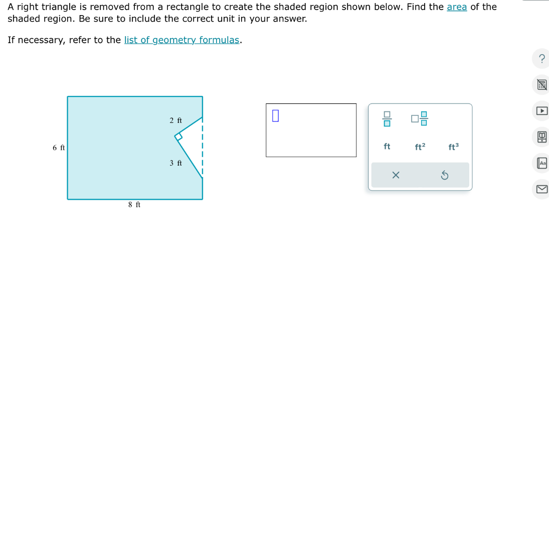 Solved A right triangle is removed from a rectangle to | Chegg.com