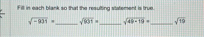 Solved Fill in each blank so that the resulting statement is | Chegg.com