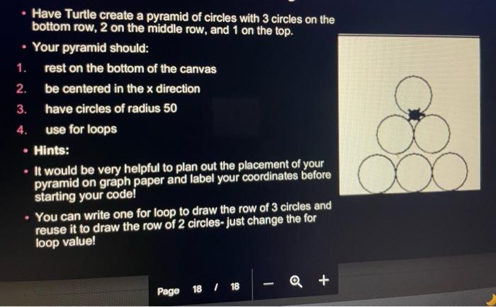 Solved Have Turtle draw a stack of squares and circles from | Chegg.com