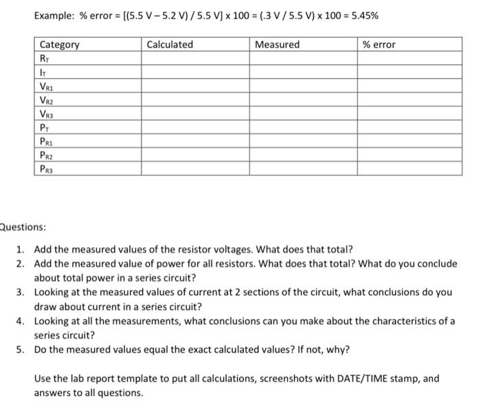 Solved Procedure: 1. For the series circuit in Figure 1, | Chegg.com