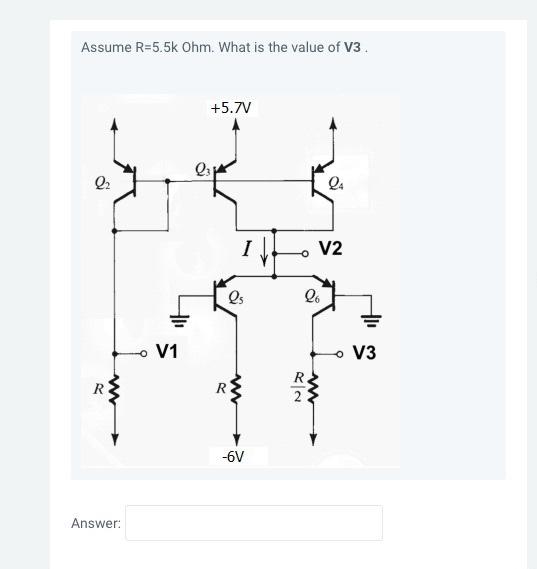 Solved Assume R=5.5kOhm. What is the value of V. | Chegg.com